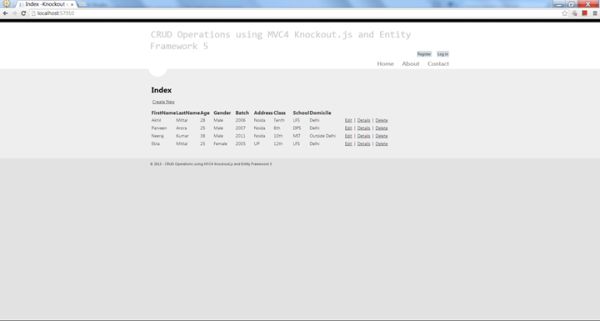 Complete CRUD Operations in MVC 4 Using Entity Framework 5 Without Writing Code